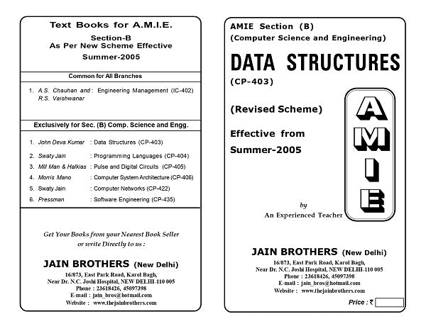 AMIE Section (B) Data Structures (CP-403) – jainbookmart AMIE Section (B) Data Structures (CP-403) – jainbookmart